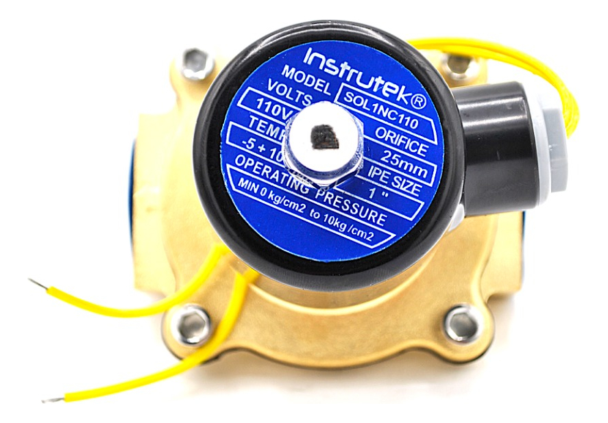 Válvula solenoide normalmente cerrada, cuerpo de latón, conexión a proceso de 1" NPT, 110 V ...
